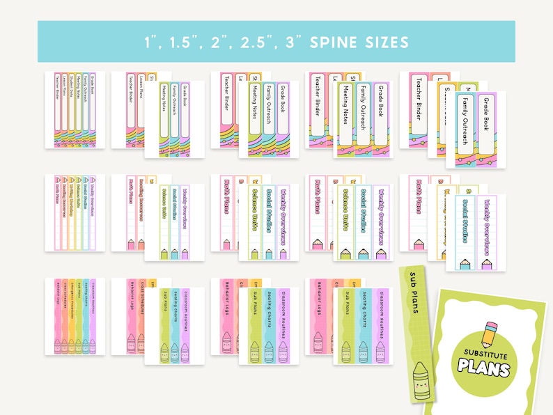 Classroom Binder Covers and Spines, Editable Colorful Cute Teacher ...