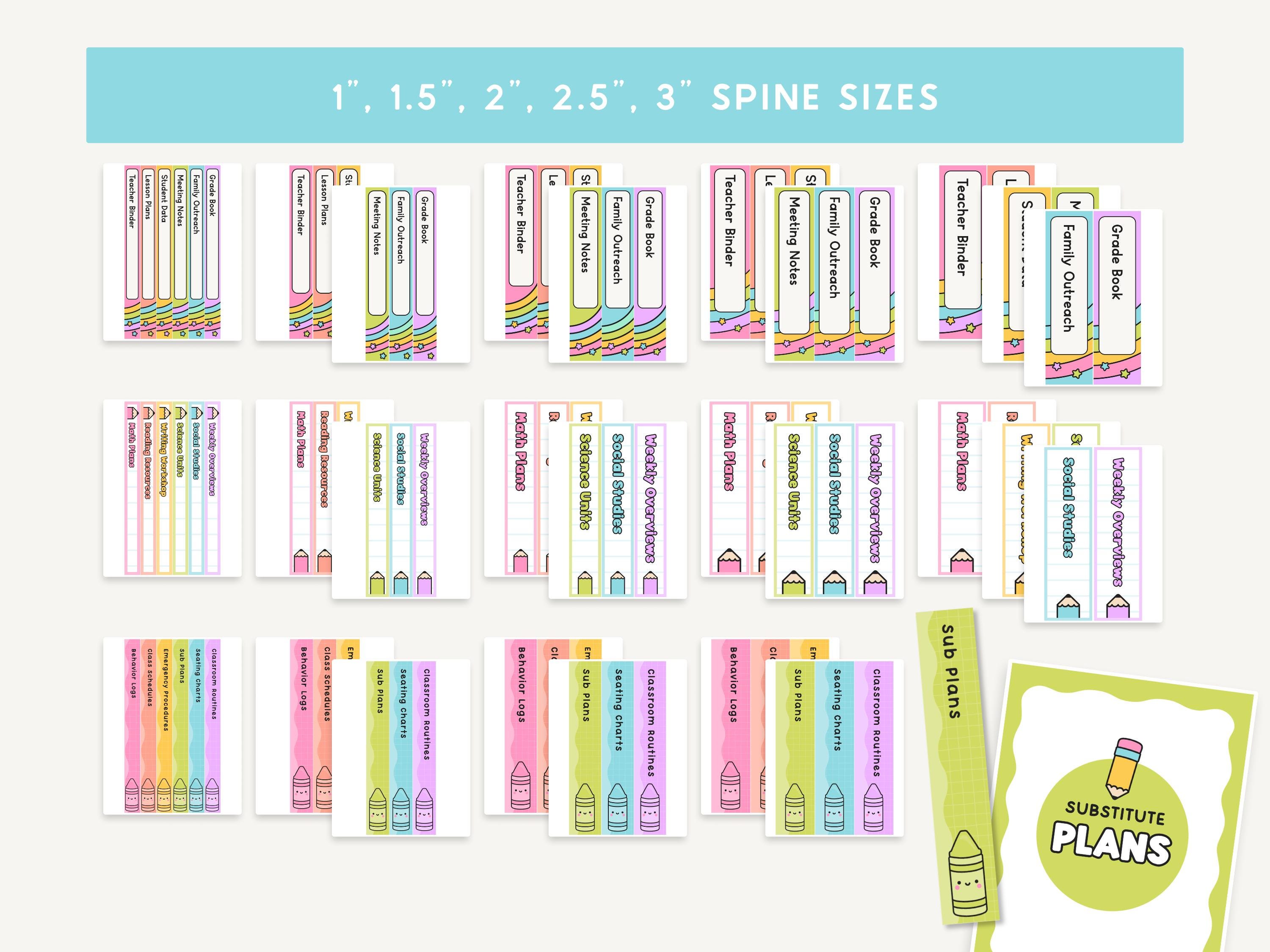 Classroom Binder Covers and Spines, Editable Colorful Cute Teacher ...