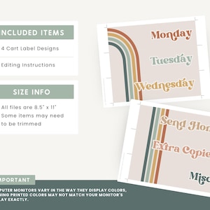 Classroom Rolling Trolley Cart Labels, Editable Teacher Drawer Filing ...