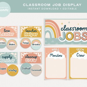 Editable Classroom Job Display Modern Cute Classroom Decor - Etsy