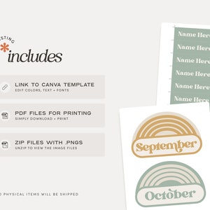 Classroom Birthday Printable Display, Editable in Canva, Boho Modern ...