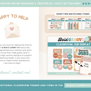 Classroom Flip Calendar Display, Groovy Retro Classroom Decor, Editable ...