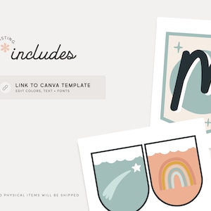 Classroom Bulletin Board Letters, Editable in Canva, Rainbow Pastel ...