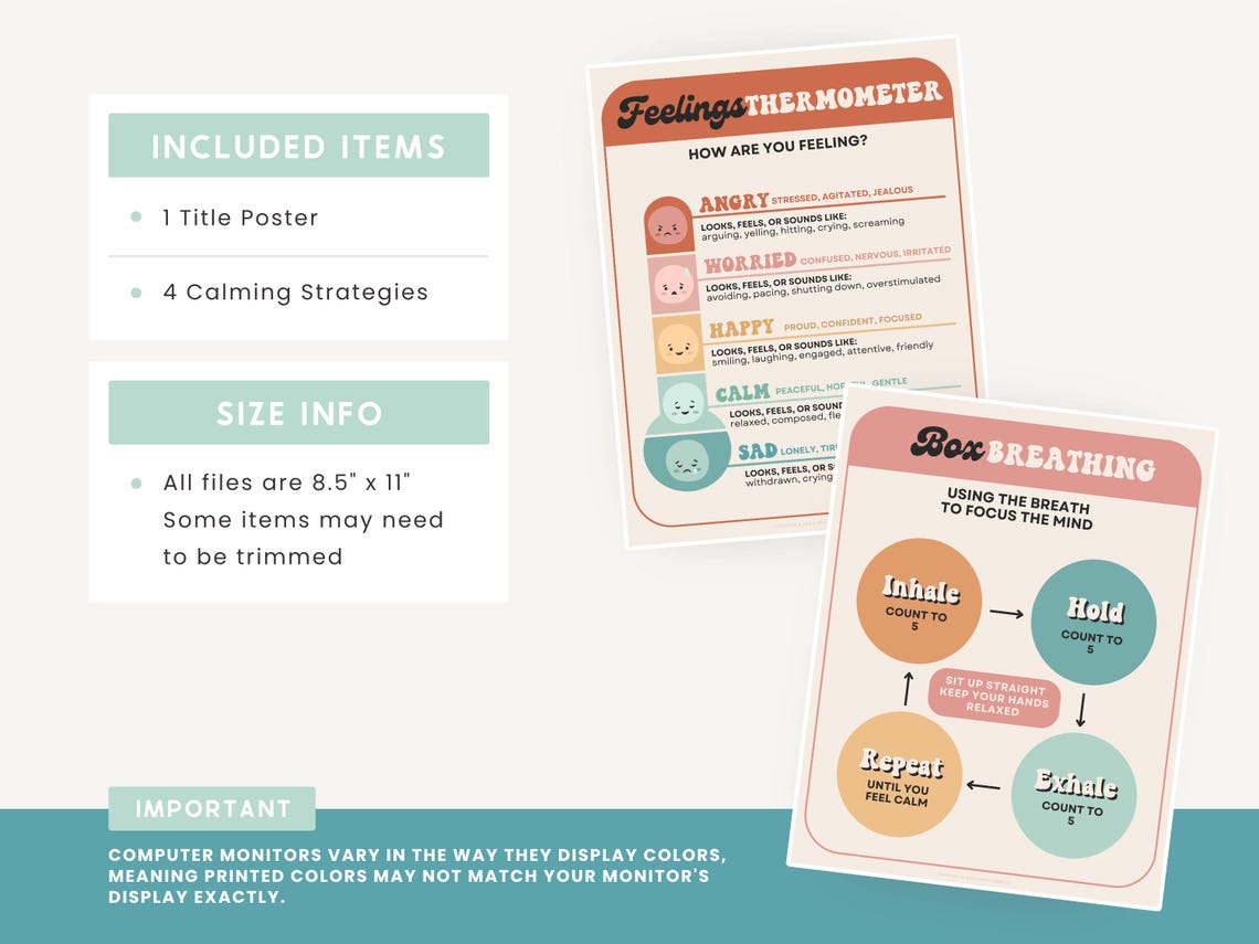 Calming Corner Editable Classroom Printables, Groovy Retro Canva ...