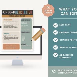 Classroom Newsletter Editable Templates, Back to School, Boho Classroom ...