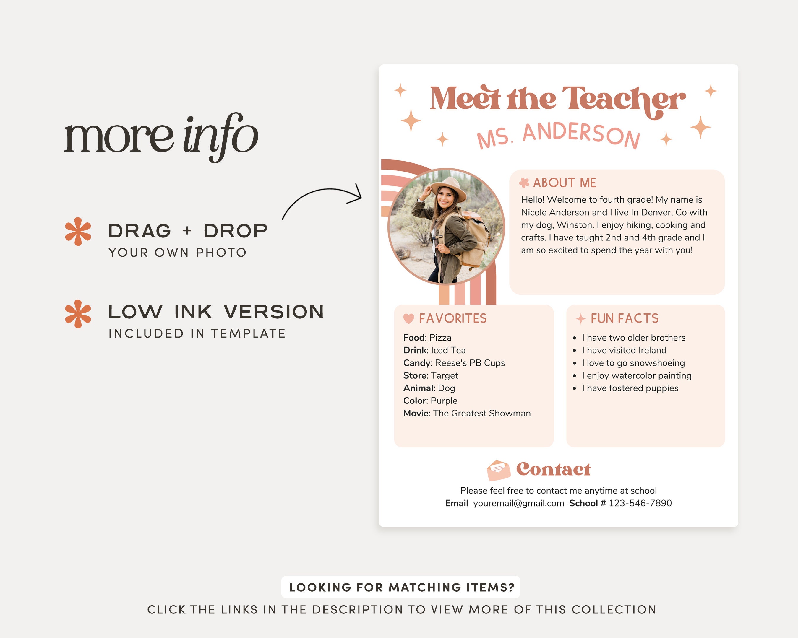 Meet the Teacher Classroom Printable Template, Teacher Introduction ...