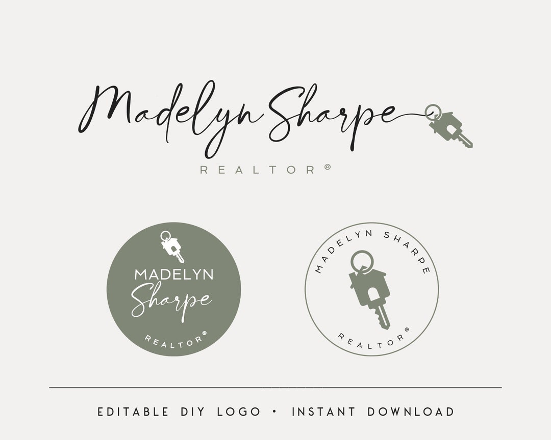 Editable Logo Designs DIY House Logo Circle Realtor Logo - Etsy Portugal