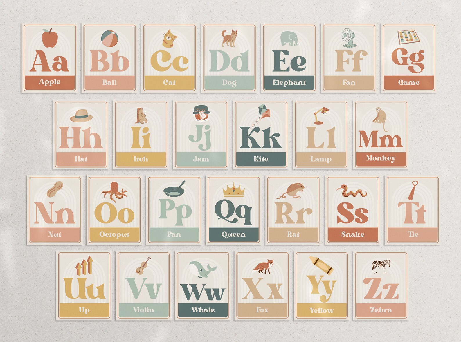 Alphabet Classroom Editable Posters Letter Printables Boho - Etsy