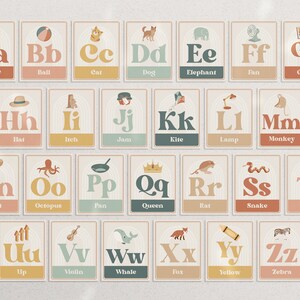 Alphabet Classroom Editable Posters Letter Printables Boho - Etsy