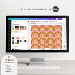 Editable Classroom Organization Retro Sunshine Bundle, Printable Canva ...