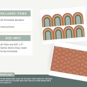 Classroom Bulletin Board Borders, Editable Canva Templates, Boho Modern ...