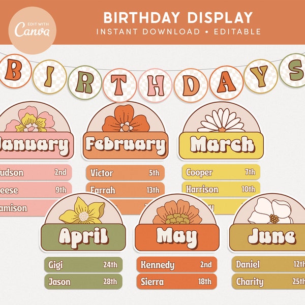 Classroom Birthday Chart - Etsy