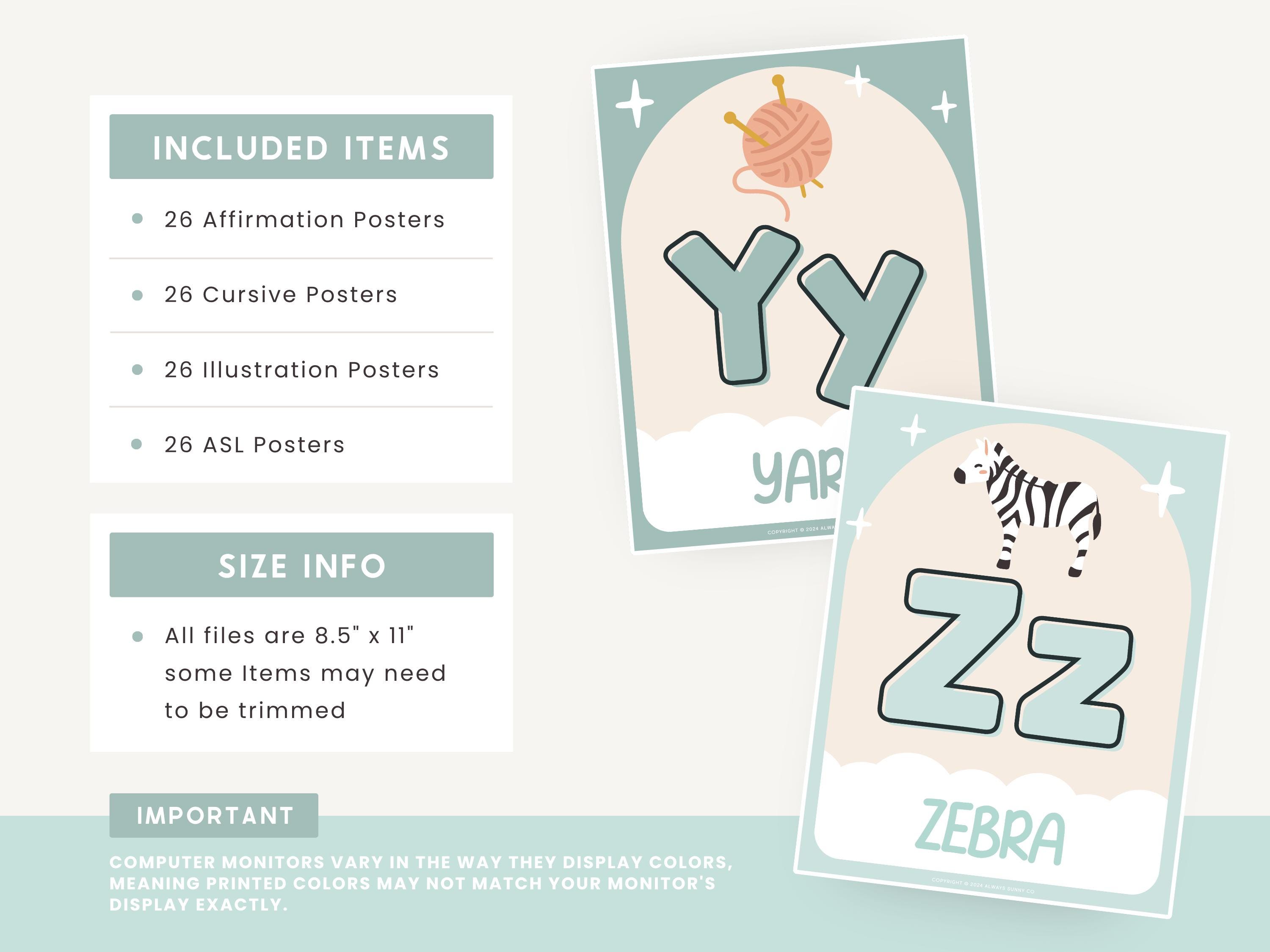 Alphabet Classroom Editable Posters, Pastel Letter Templates, Soft ...