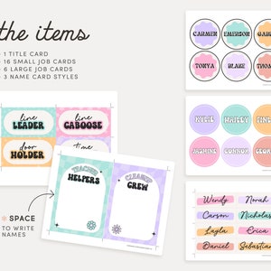 Classroom Job Display, Editable Canva Templates, Groovy Pastel ...