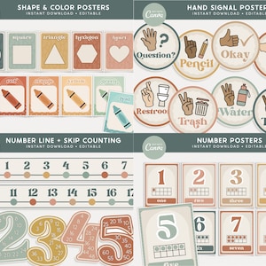 Editable Classroom Modern Boho Complete Collection Printable Bundle ...