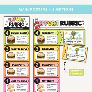 Editable Visual Effort Rubric | Kinder Brights Classroom Management ...