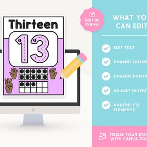 Pastel Ten Frame Number Posters | Editable Number Posters 0-20 ...