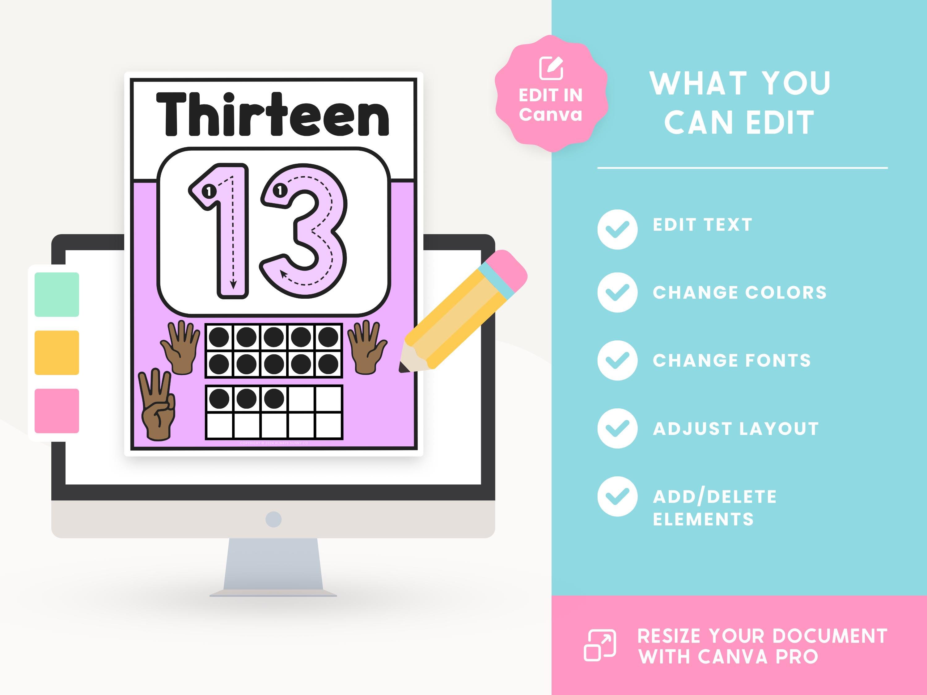 Pastel Ten Frame Number Posters | Editable Number Posters 0-20 ...