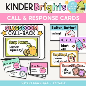 Editable Classroom Call Back Cards | Teacher Attention Getters | Call ...