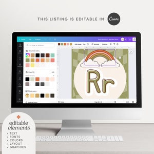 Alphabet Classroom Editable Posters, Groovy Cursive Letter Templates ...