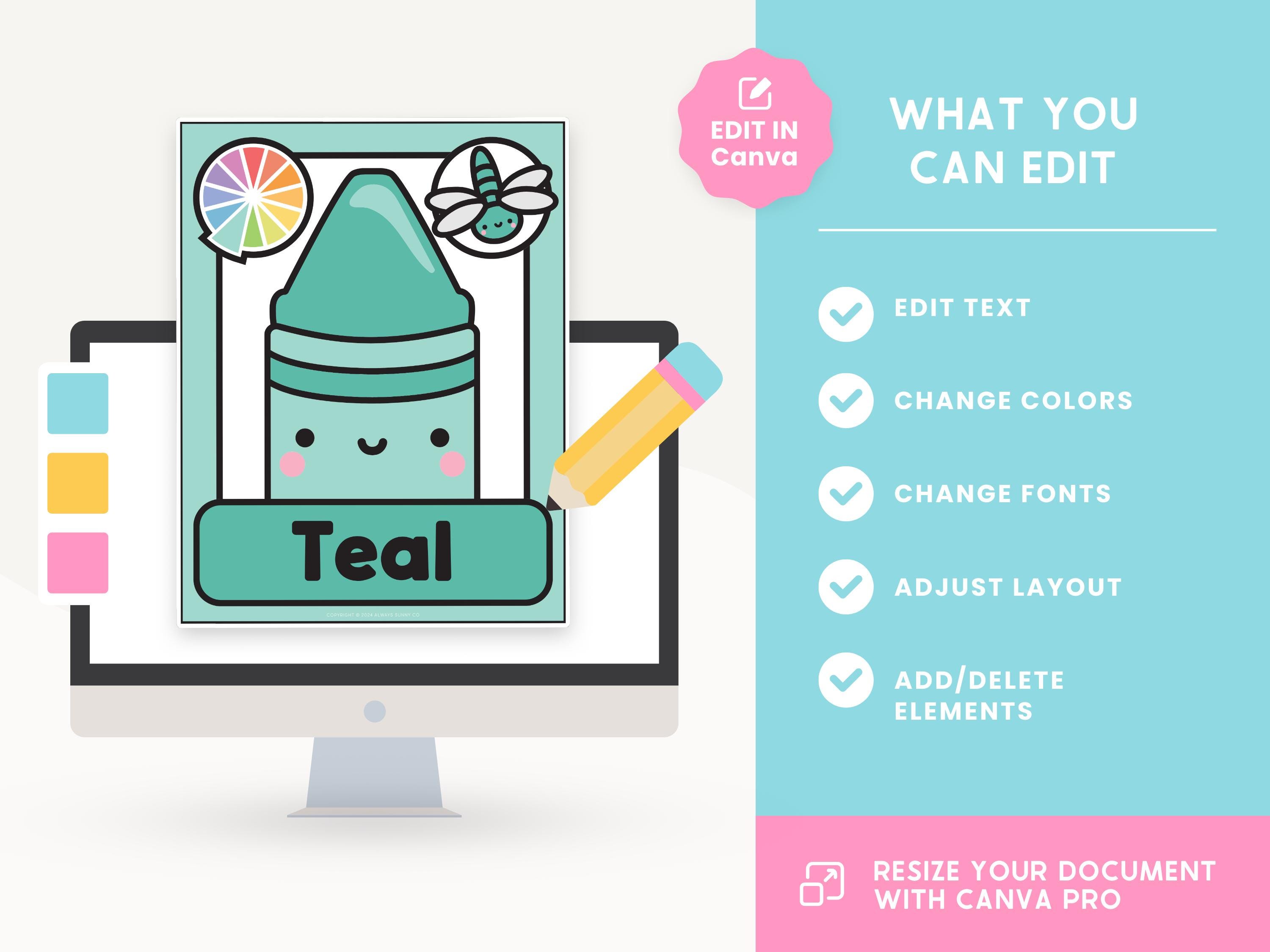 Editable Kinder Brights Color Posters | Cute Crayon-themed Classroom ...