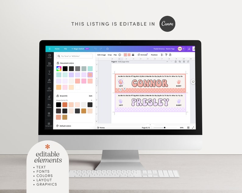 Student Desk Name Labels, Editable Classroom Printables, Student Name ...