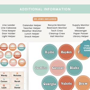 Classroom Job Display, Editable Groovy Canva Templates, Retro Classroom ...