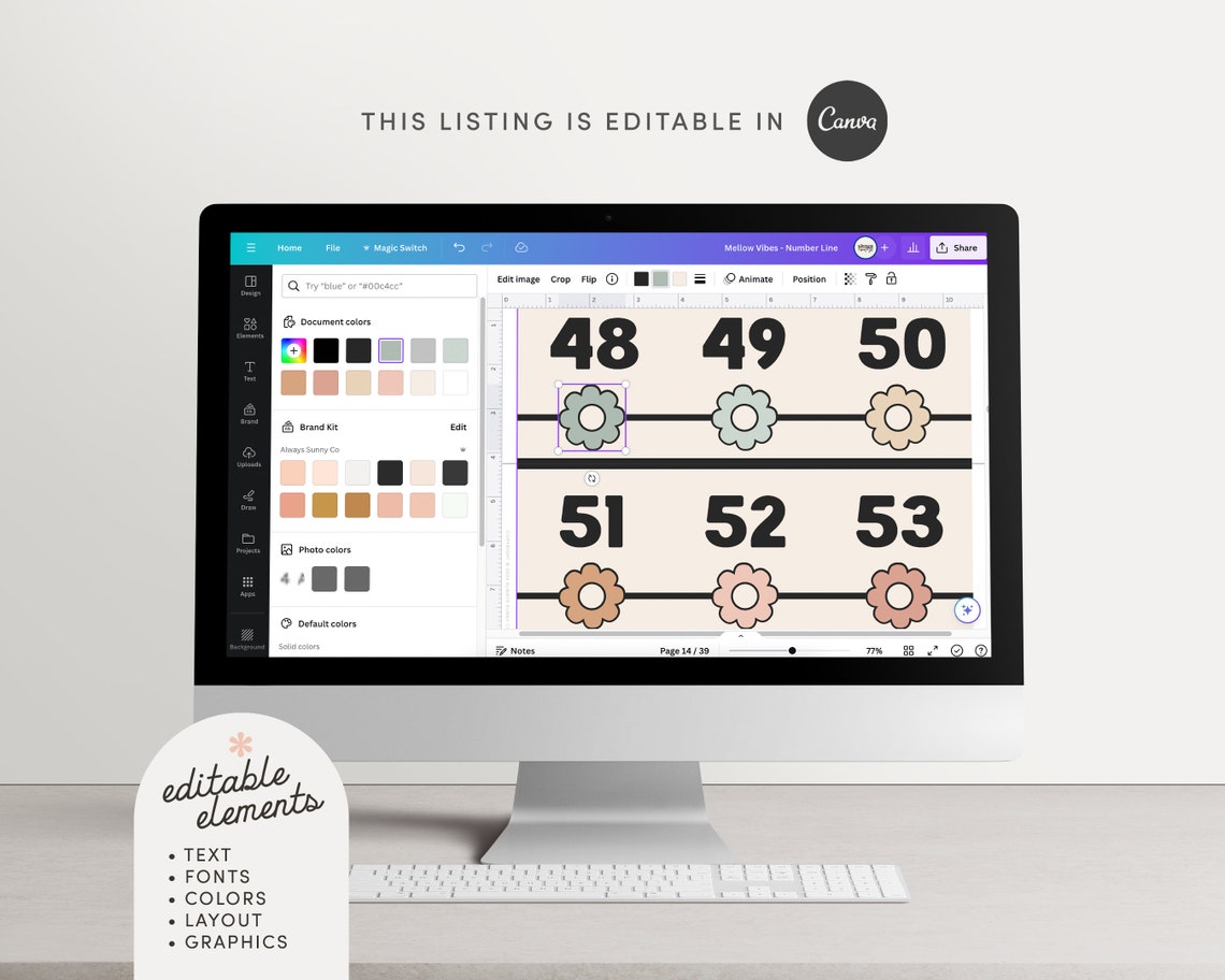 Classroom Number Line and Skip Counting Number Posters, Editable in ...