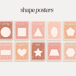 Classroom Shapes and Colors Printable Display, Editable in Canva, Pink ...