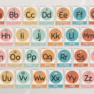 Alphabet Classroom Editable Posters Letter Printables Groovy - Etsy