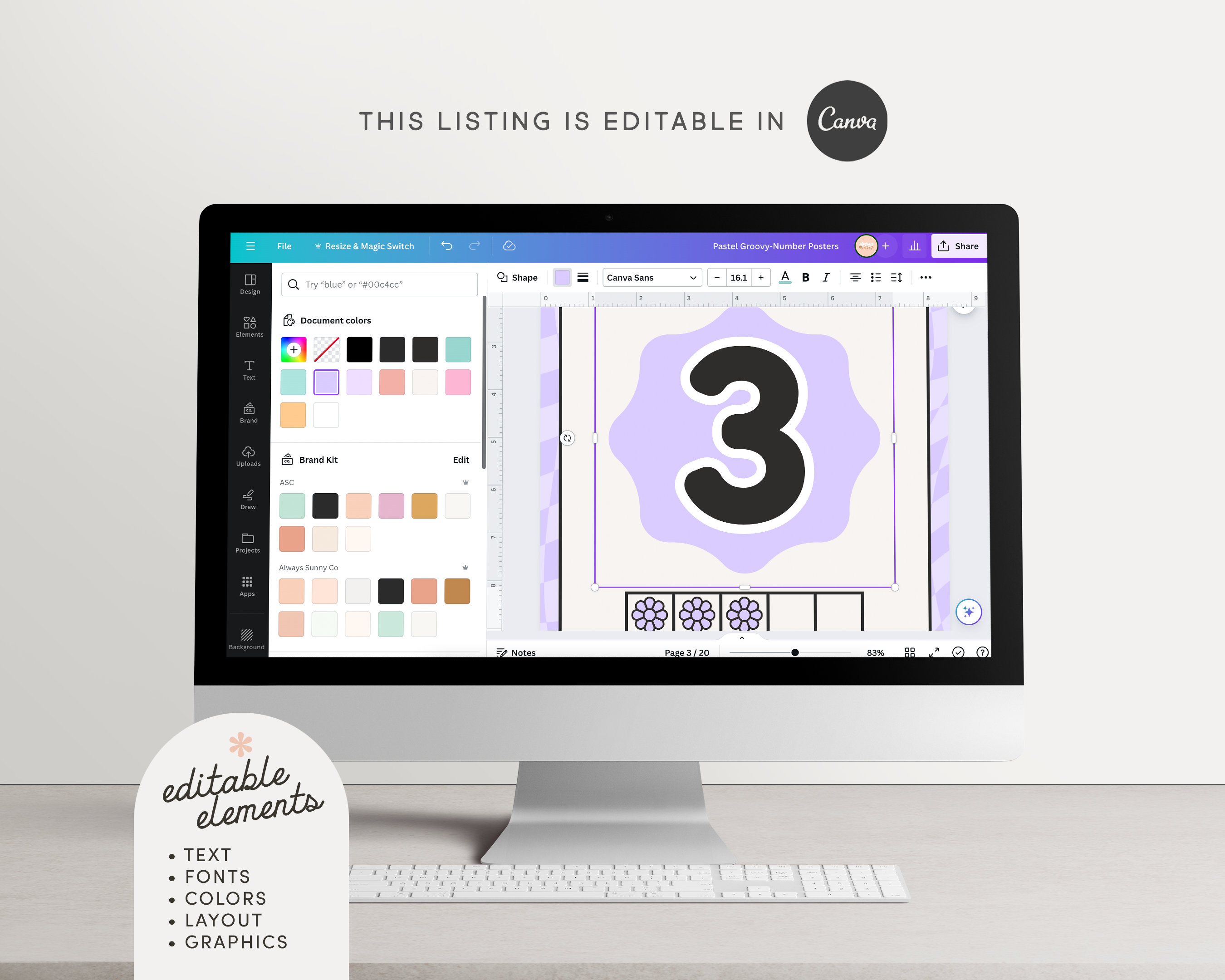 Number Ten Frames Classroom Editable Posters, Pastel Groovy Counting ...
