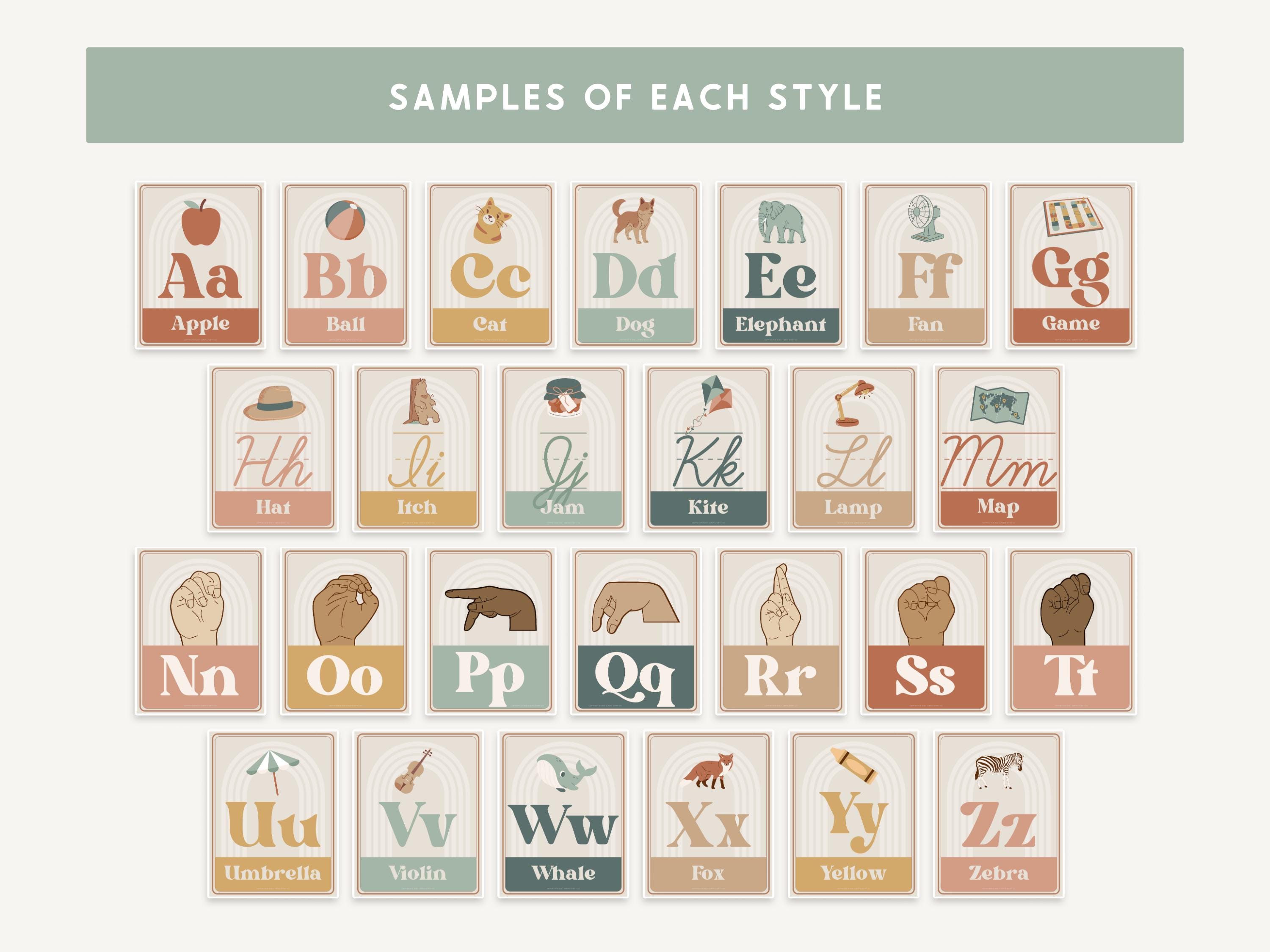 Alphabet Classroom Editable Posters, Letter Templates, Boho Canva ...