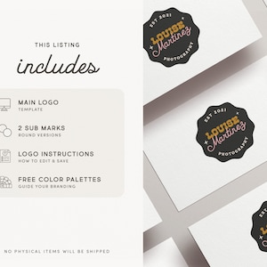 Editable Canva DIY Retro Boho Logo: Eclectic Camera Groovy Design ...