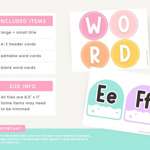 Classroom Word Wall Display, Editable Pastel Canva Templates, Bright ...