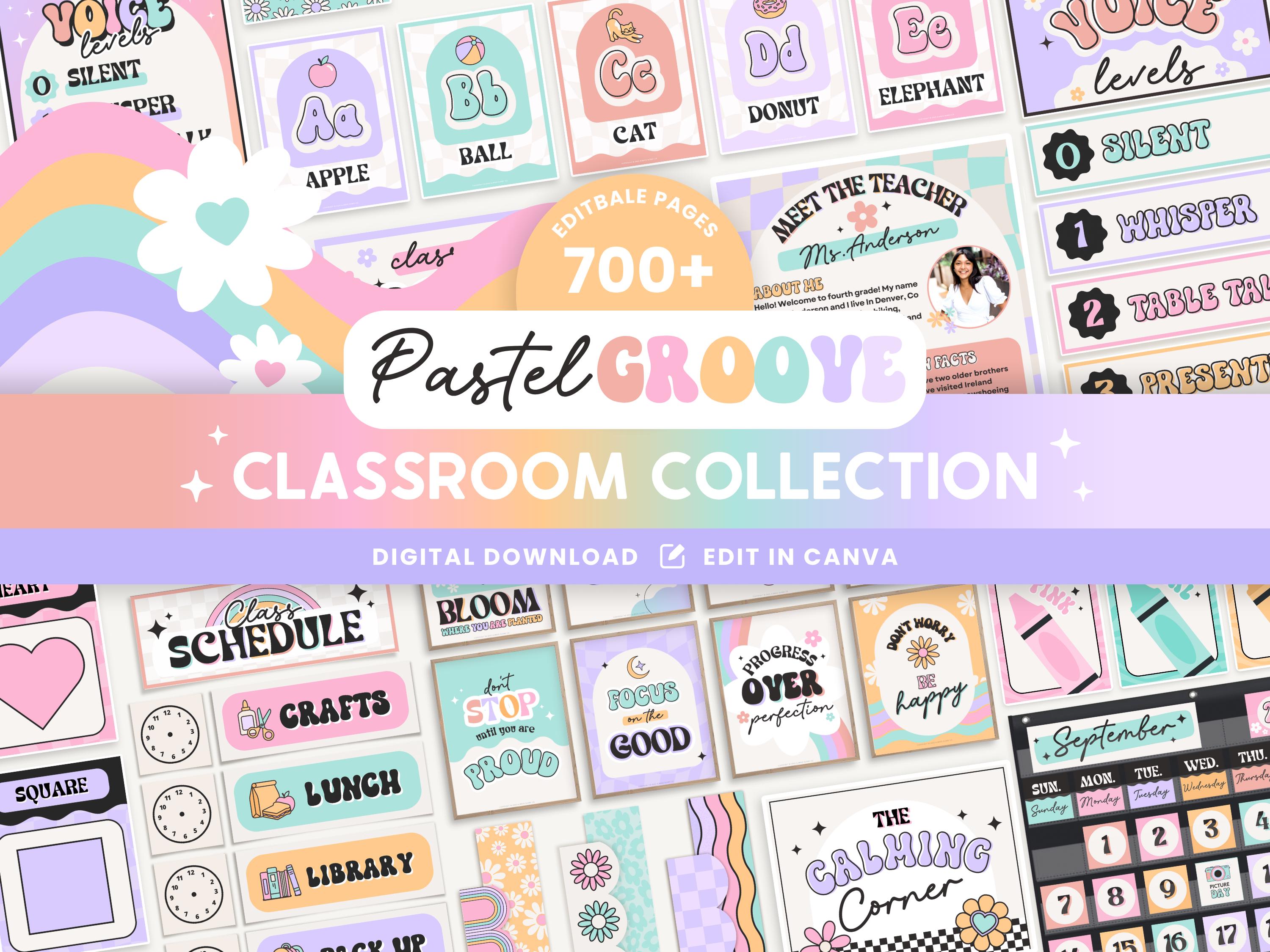 Editable Classroom Groovy Pastel Complete Collection Printable Bundle ...