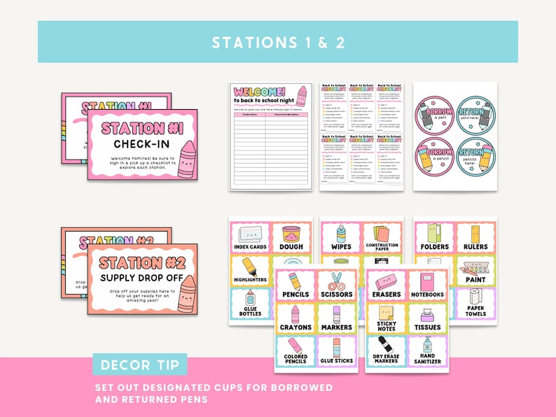Back to School Open House Bundle | Editable Meet the Teacher Station ...
