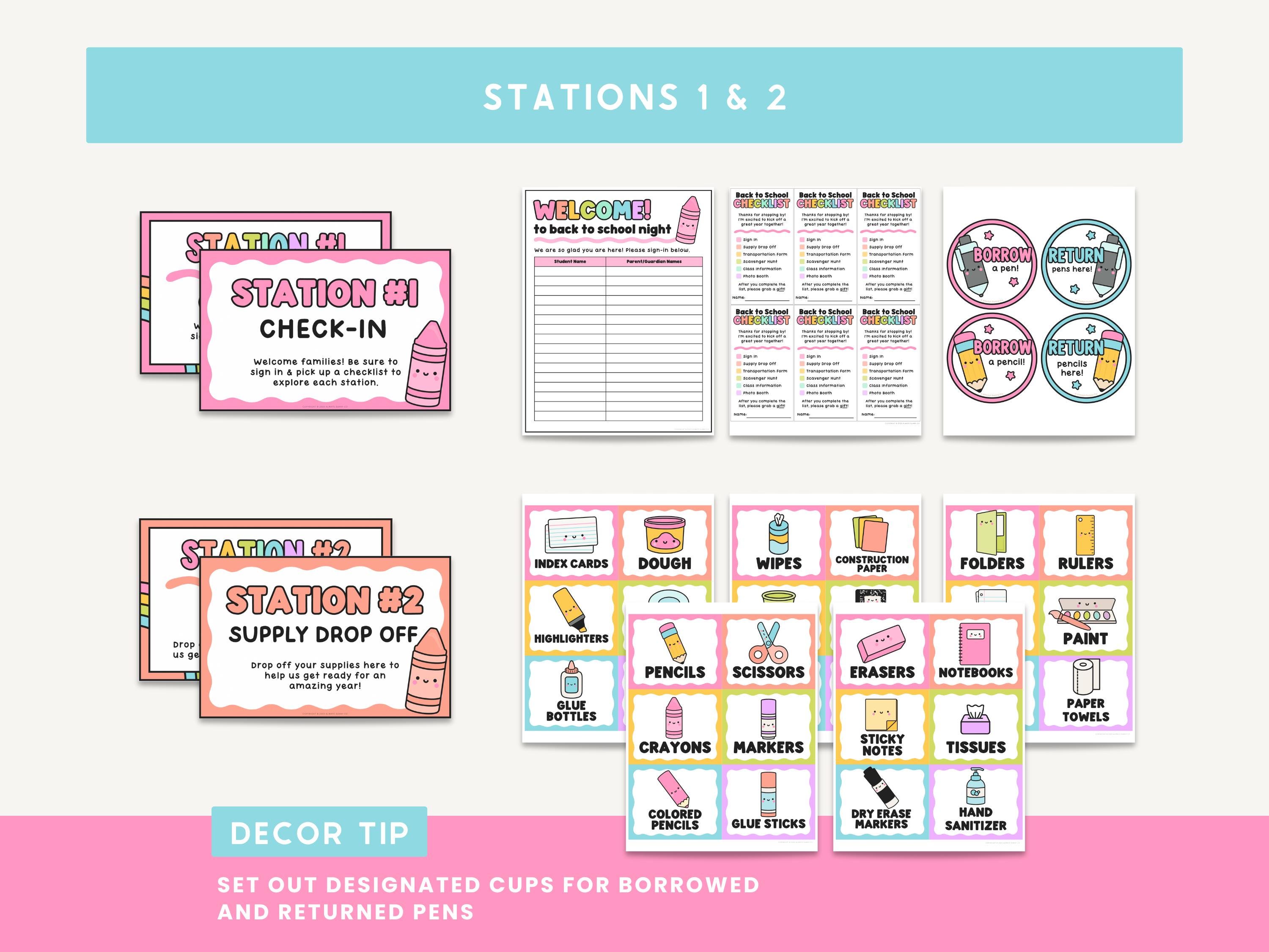 Back to School Open House Bundle | Editable Meet the Teacher Station ...