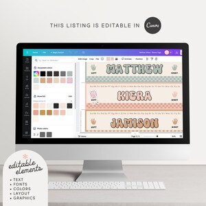 Student Desk Name Labels, Editable Classroom Printables, Student Name ...