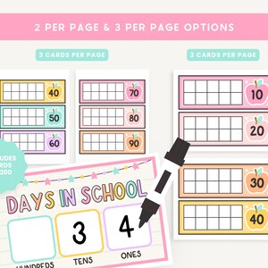 Classroom Days in School Ten Frames Printable Display, Editable in ...