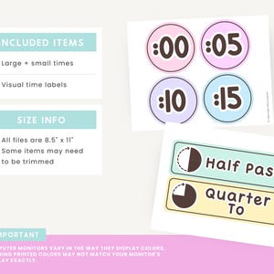 Classroom Clock Display Labels Printable Display, Editable in Canva ...