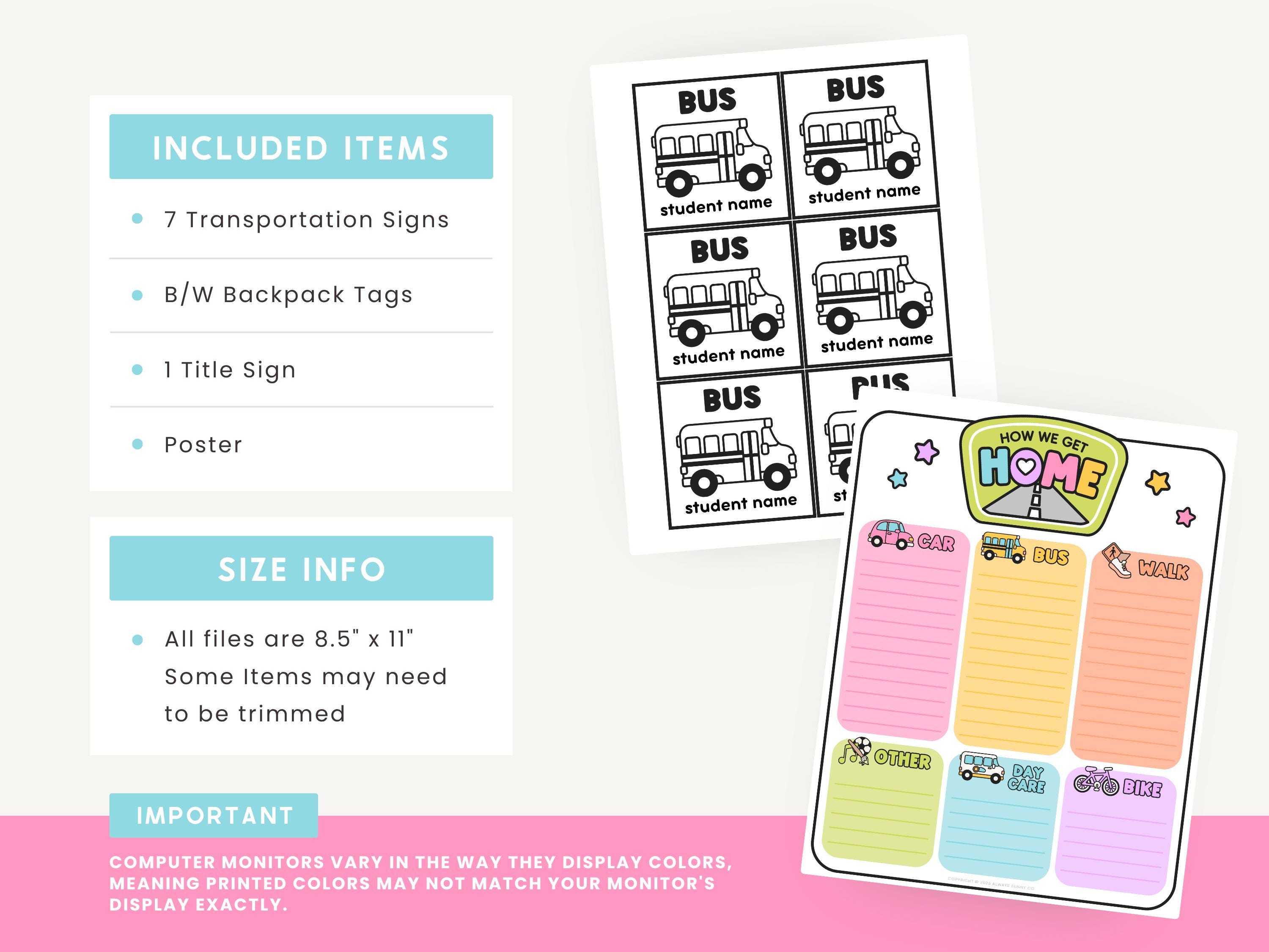 How Do We Get Home Clip Chart Classroom Printable, Student ...