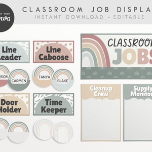 Editable Classroom Job Display Modern Cute Classroom Decor - Etsy