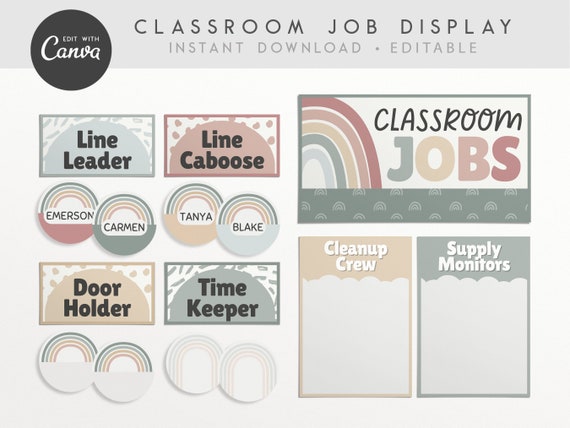 Editable Classroom Job Display Modern Cute Classroom Decor - Etsy
