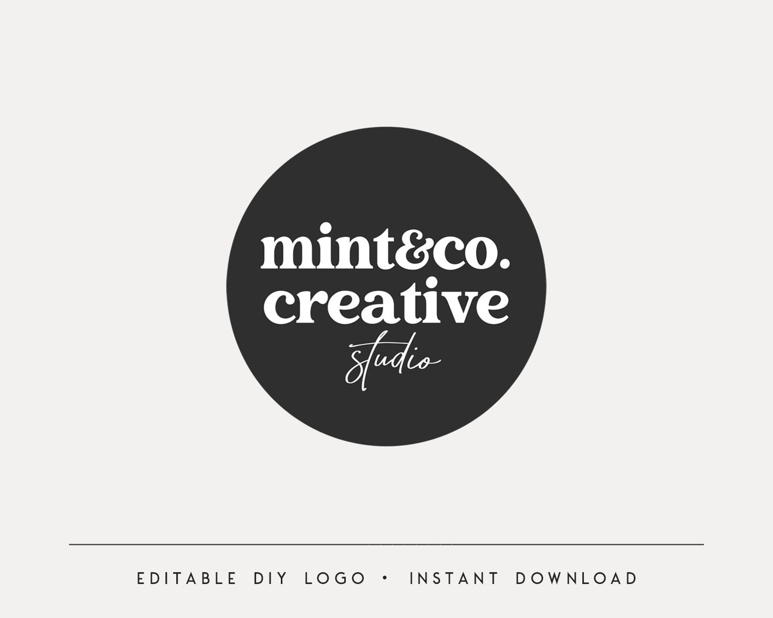 Editable Logo Design DIY Circle Logo Retro Creative Logo - Etsy