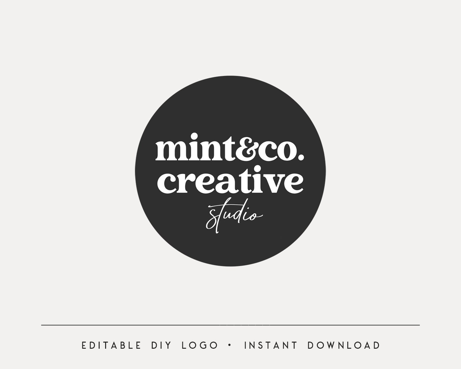 Editable Logo Design DIY Circle Logo Retro Creative Logo - Etsy UK