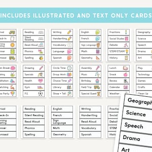 Editable Visual Schedule Cards | Colorful Classroom Timetable Display ...