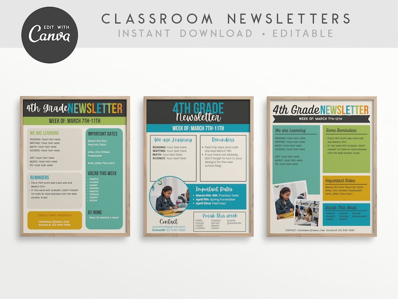 Classroom Newsletter Editable Templates Back to School - Etsy