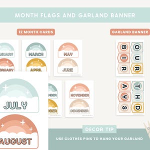 Classroom Birthday Printable Display, Editable in Canva, Cute Pastel ...