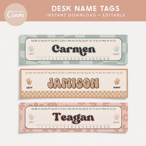 Editable Classroom Organization Pastel Retro Bundle, Printable Canva ...