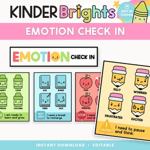 Editable Emotion Check-in Posters for Kids | Classroom SEL Tool ...